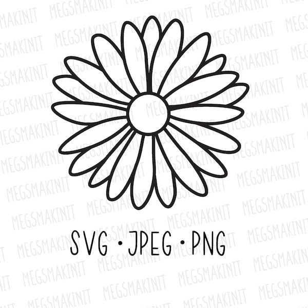 Daisy Outline Svg - Etsy