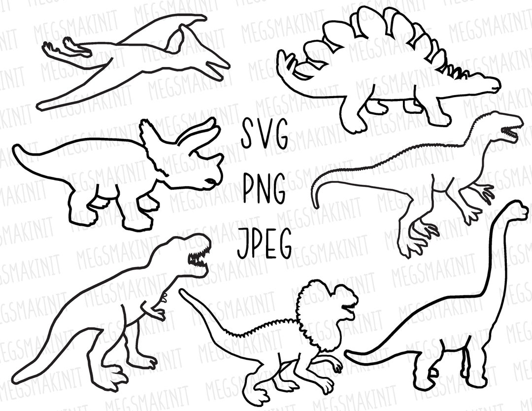 Dinosaur Outline Digital Files SVG, PNG, JPG - Etsy UK