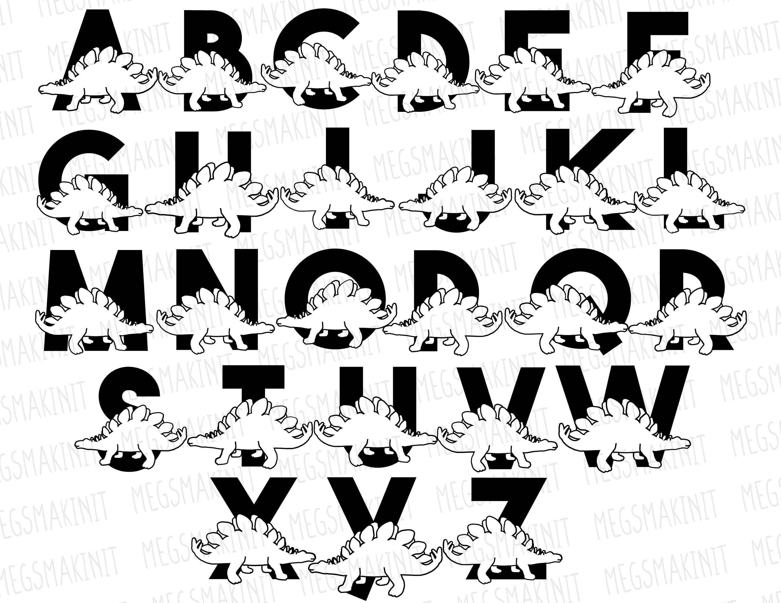 Dinosaur Letters SVG, PNG, JPEG Digital Files - Etsy