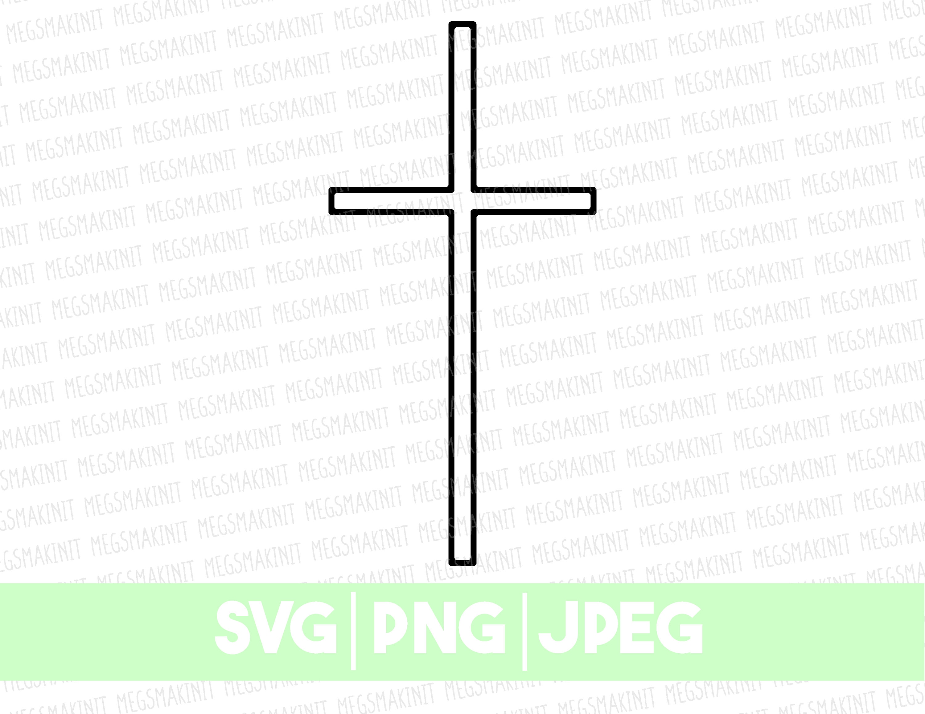 Cross Outline SVG, PNG, JPEG Digital Files - Etsy