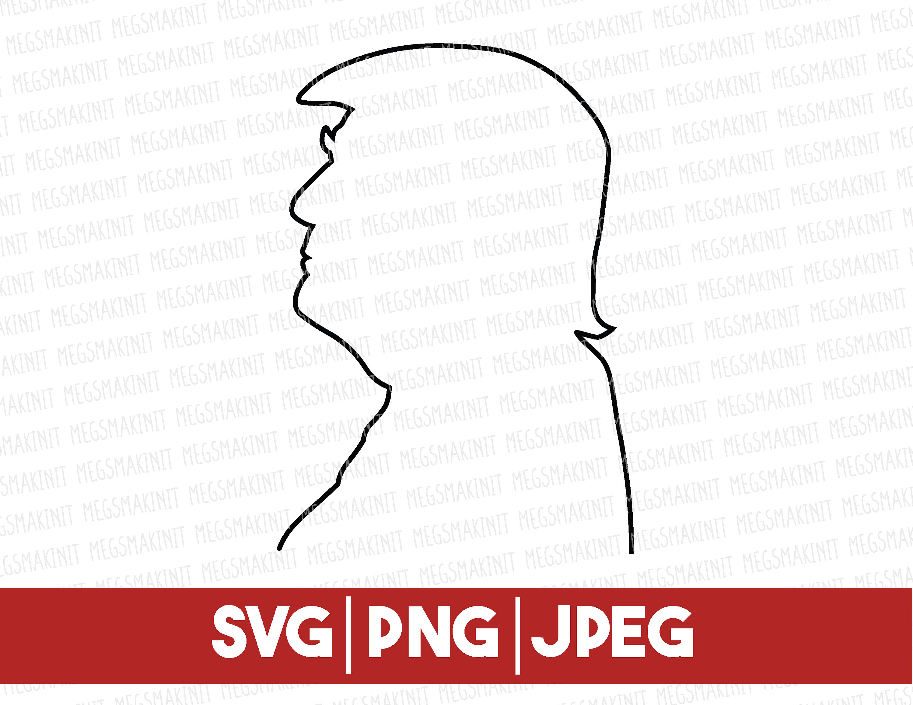 Trump Outline and Silhouette Digital Files SVG, PNG, JPEG - Etsy