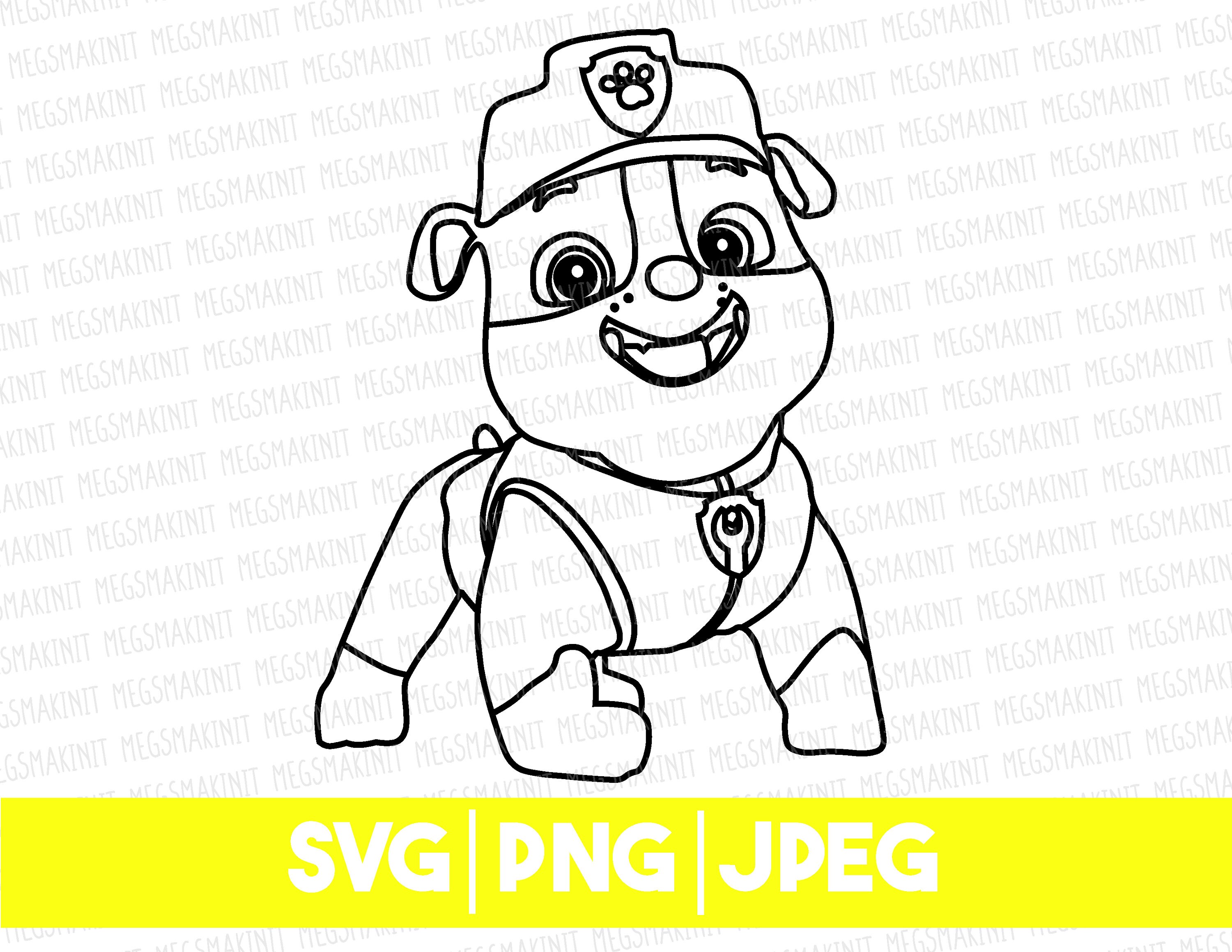 Construction Pup Dog Outline SVG, PNG, JPEG Digital Files - Etsy