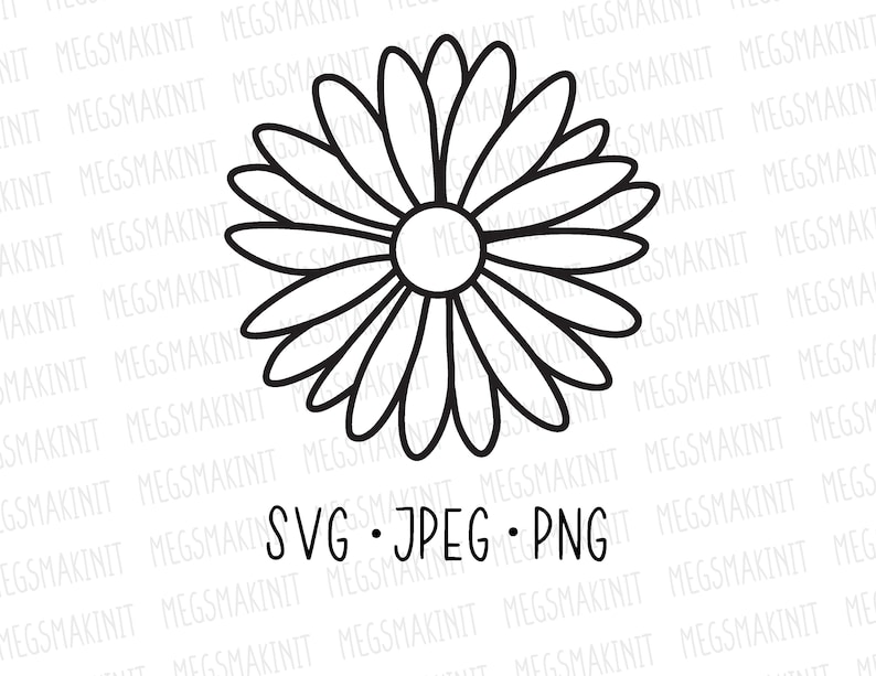 Daisy Outline SVG, PNG, JPEG Digital Files - Etsy