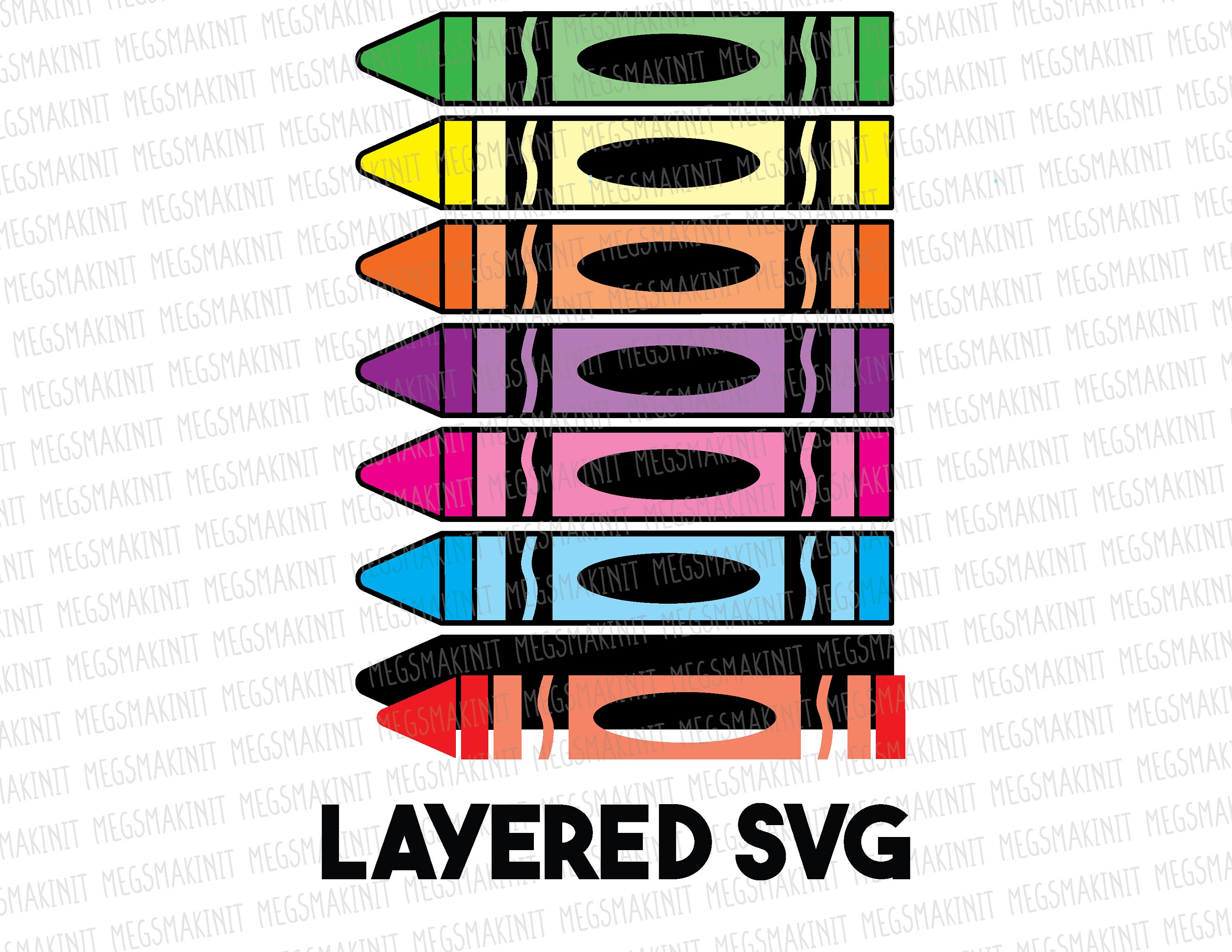 Crayon SVG, Crayon Layered SVG Digital File - Etsy