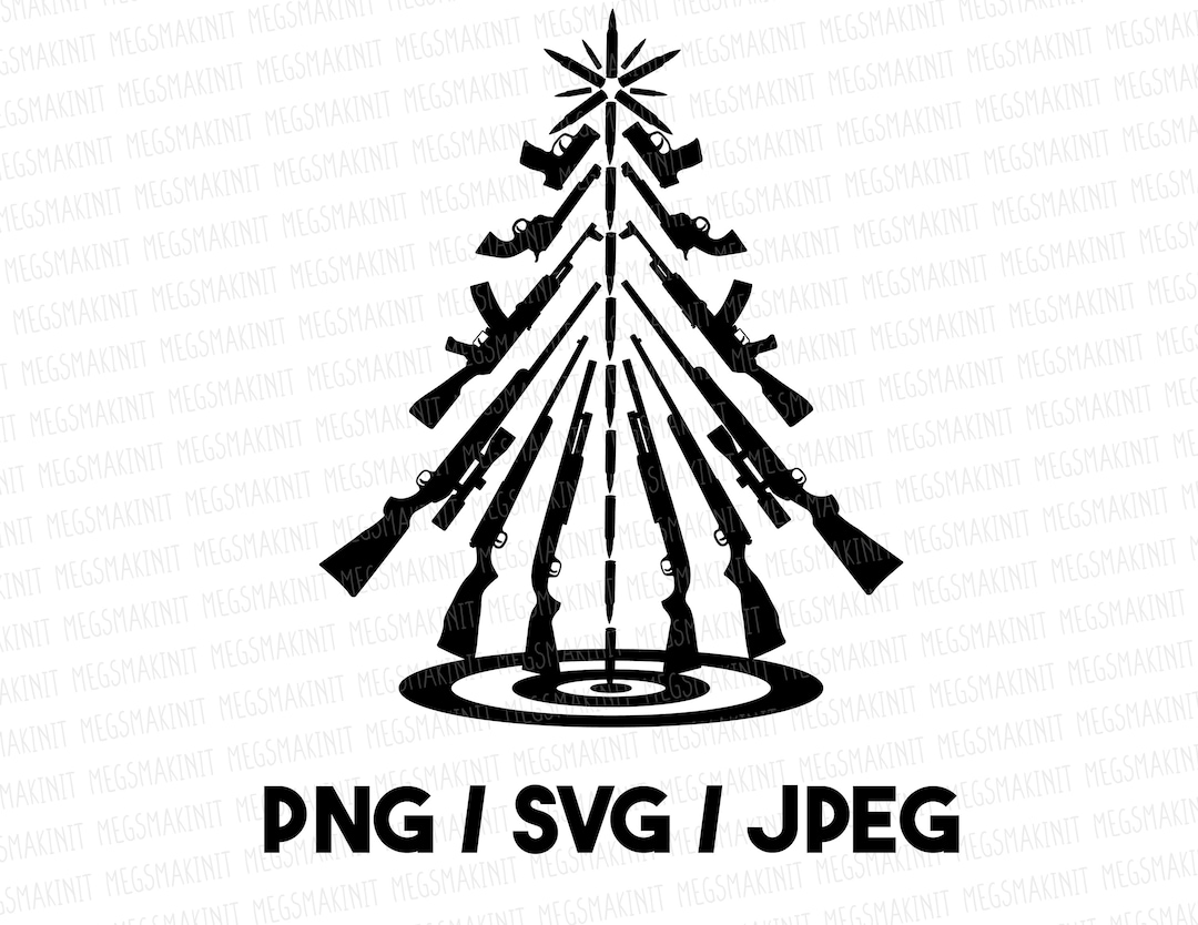 Gun Christmas Tree SVG, PNG, JPEG Digital Files - Etsy