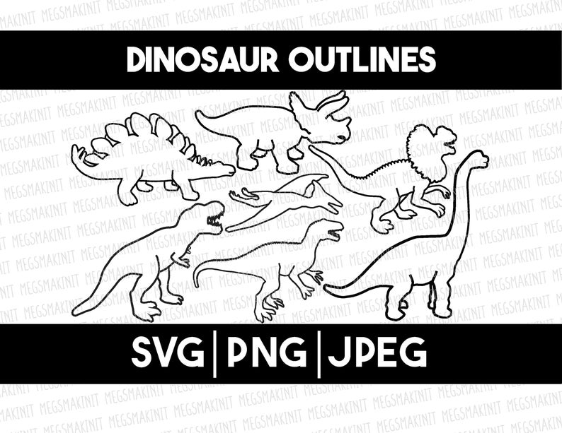 Dinosaur Outline Digital Files SVG, PNG, JPG - Etsy
