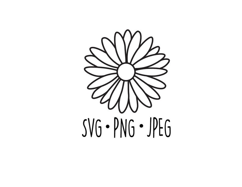 Daisy Outline SVG PNG JPEG Digital Files - Etsy