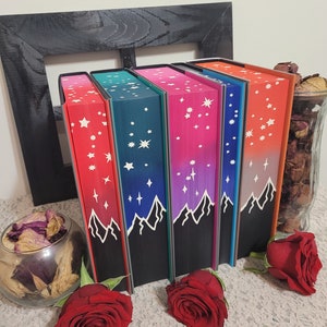 ACOTAR Ombre Sky Hardcover Set Books 1-5 With Beautiful Custom Sprayed ...