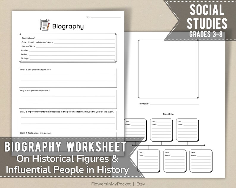 Biography Printable Worksheet on Historical Figures and Influential ...