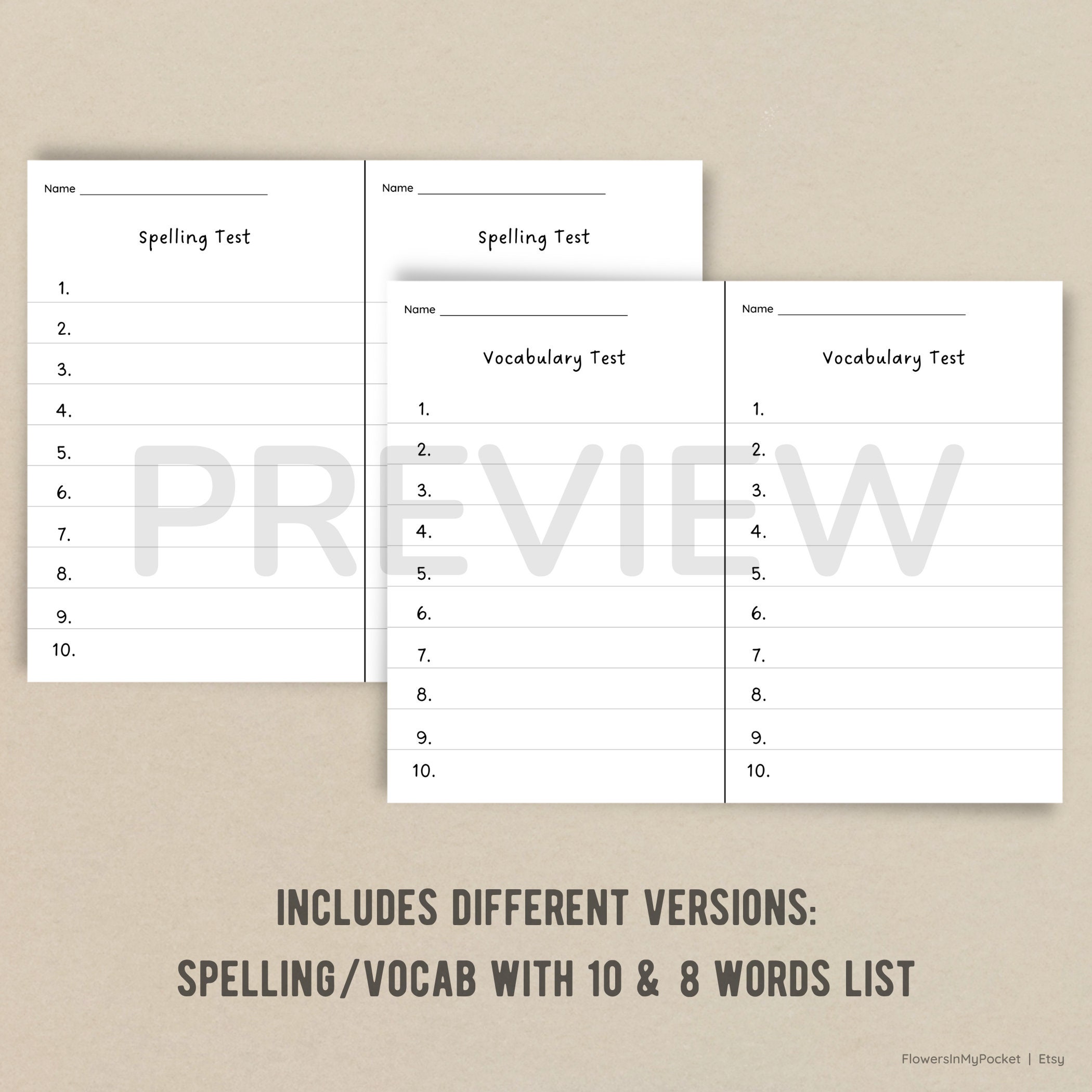 Spelling & Vocabulary Daily Practice With Test Templates - Grades K-4 ...