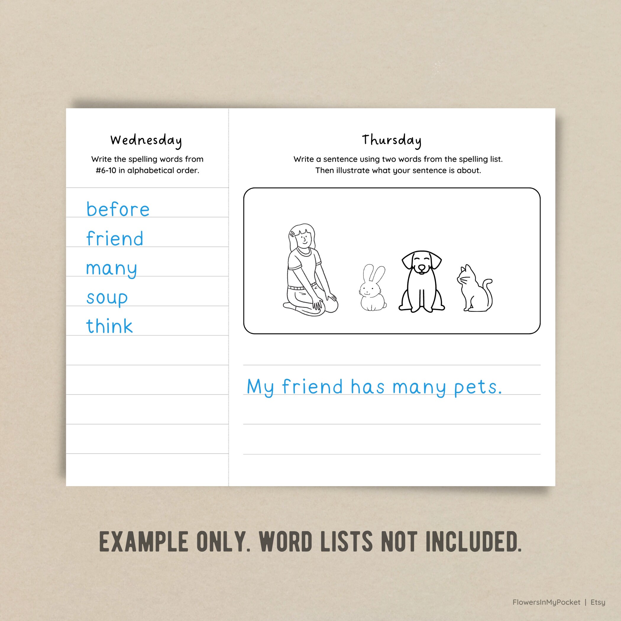 Spelling & Vocabulary Daily Practice With Test Templates - Grades K-4 ...