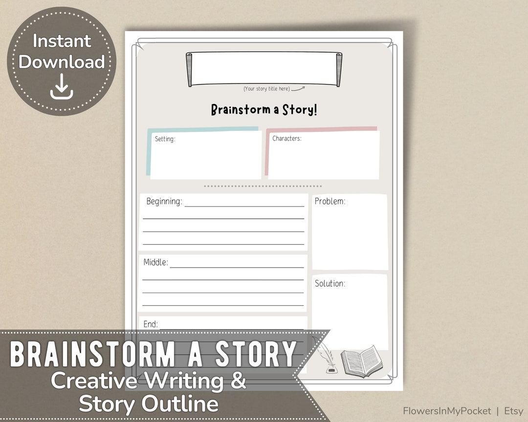 Brainstorm A Story Creative Writing & Story Outline - Etsy