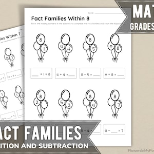 Fact Families Within Ten | 25 Printable Worksheets | Addition ...