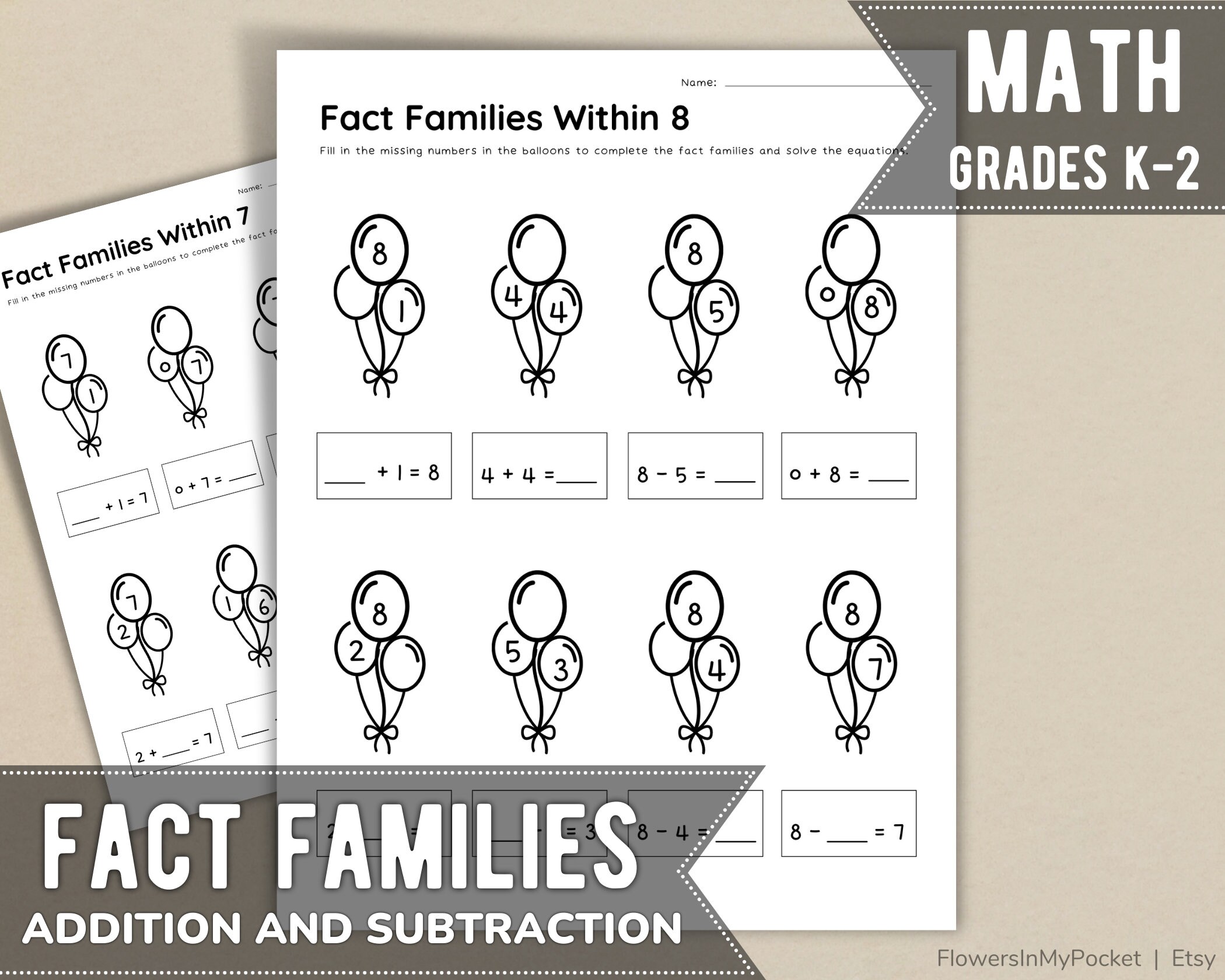 Fact Families Within Ten | 25 Printable Worksheets | Addition ...