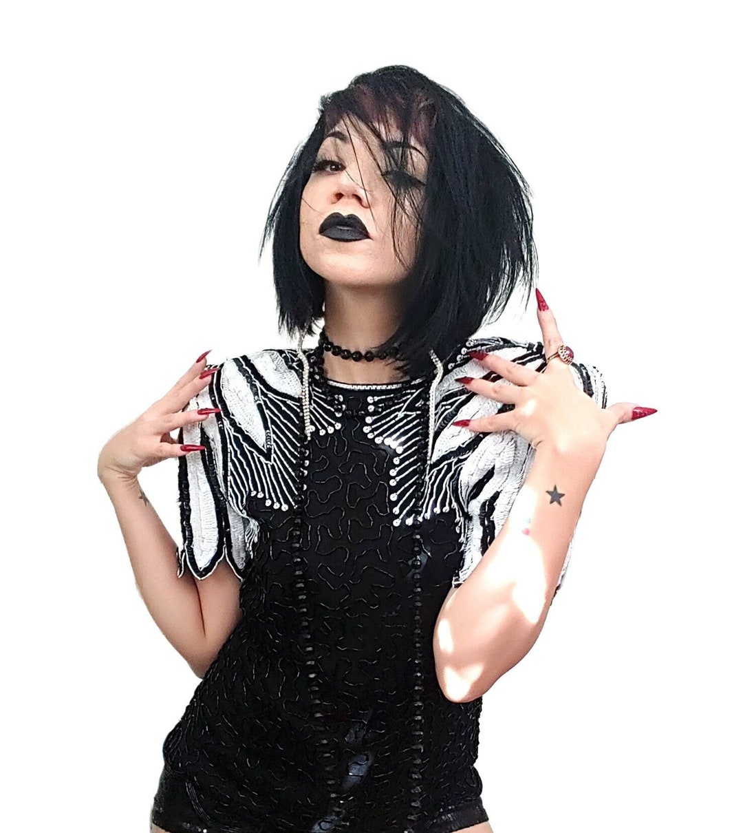 Vintage Glam Goth 1980s Sparkle Top Glam Rock Klaus Nomi Cosplay - Etsy