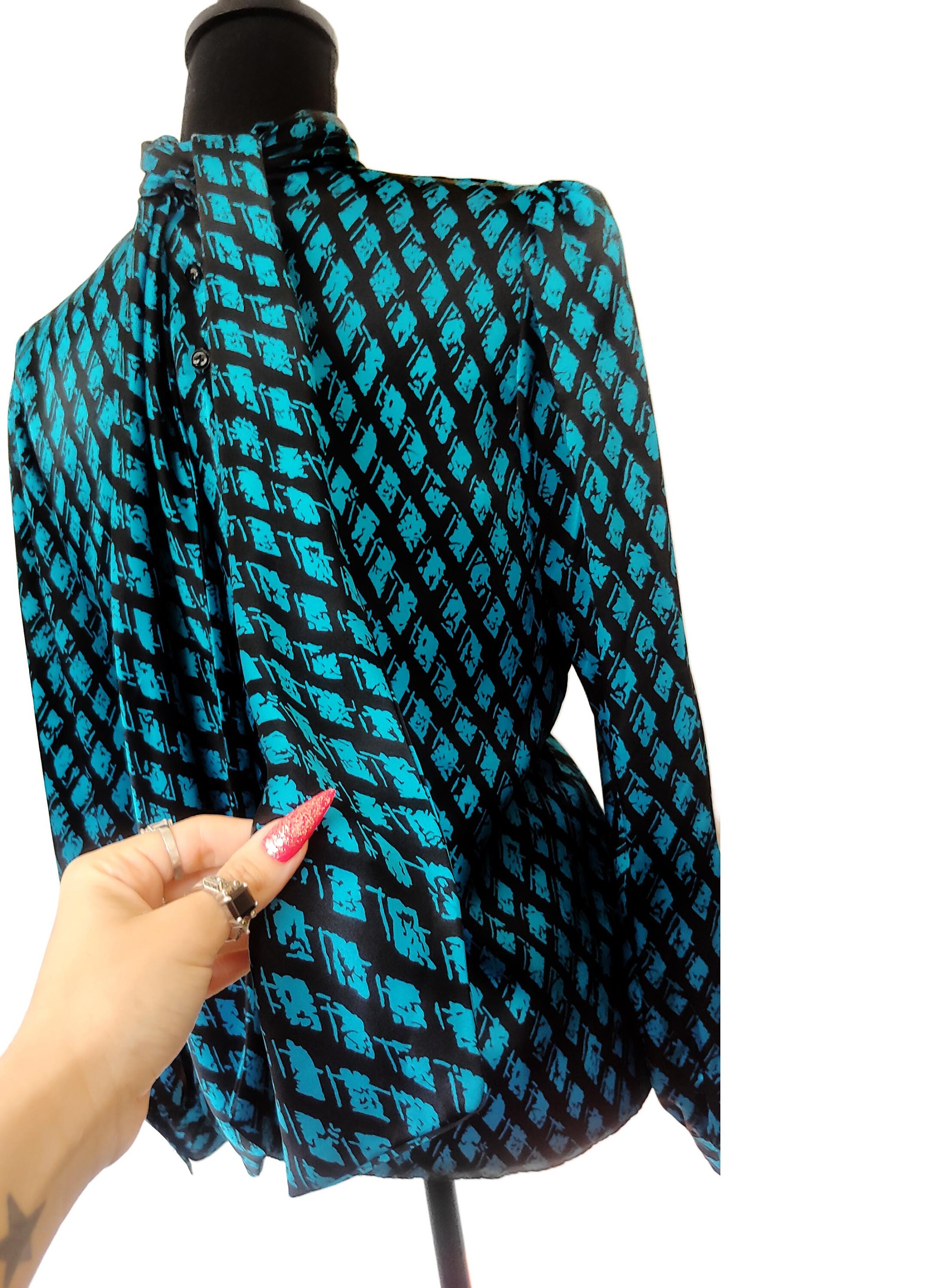 Punk Abstract Fishnet Print 1980s Goth Vintage Top - Etsy