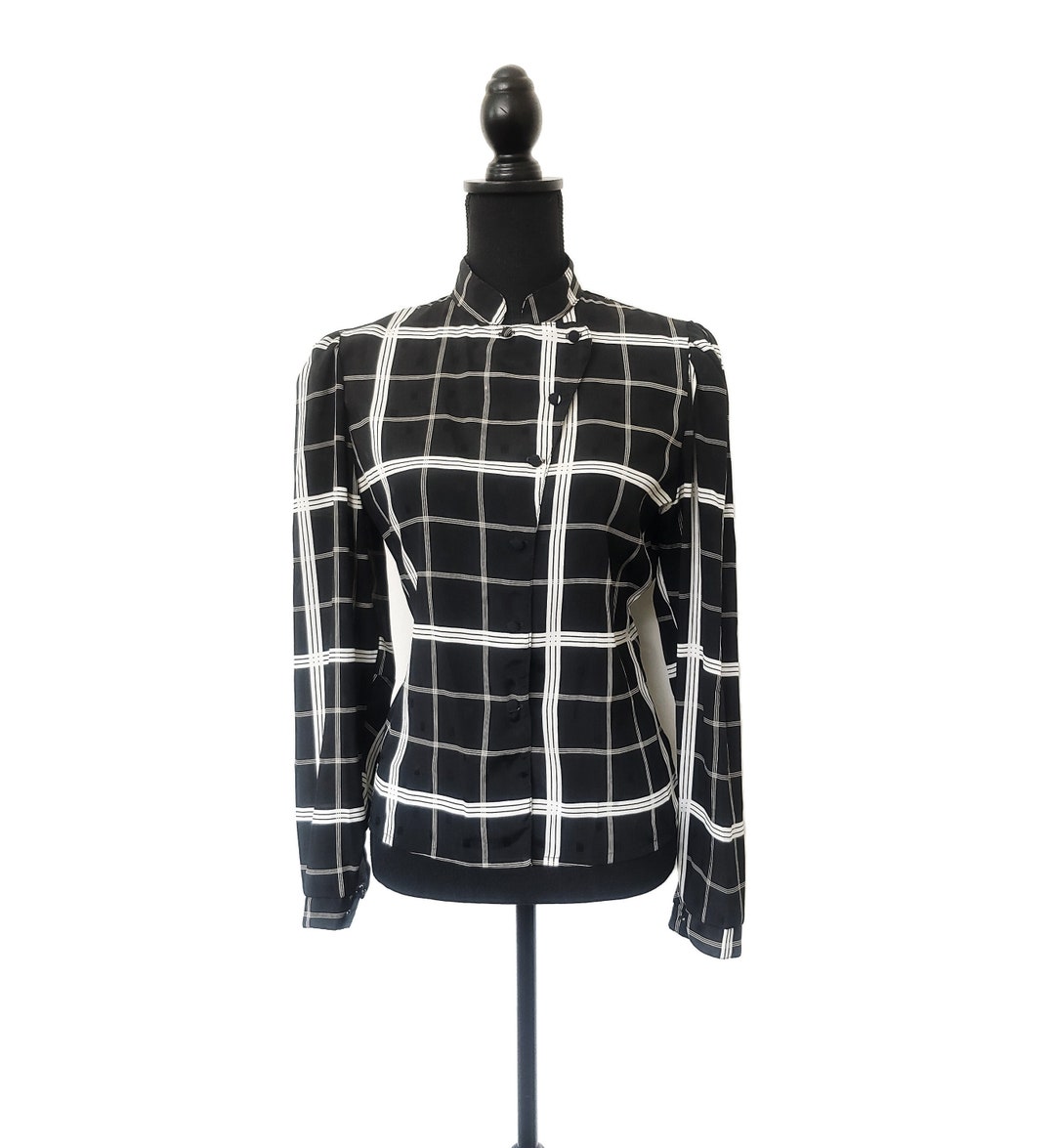 1980s Vintage Grid Chic Top 80s Goth - Etsy