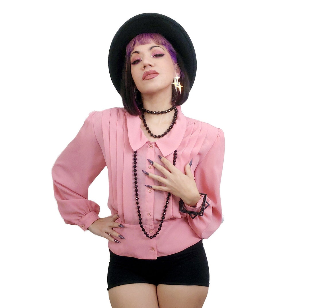 Soft Pink Vintage 80s Top New Wave 1980s - Etsy