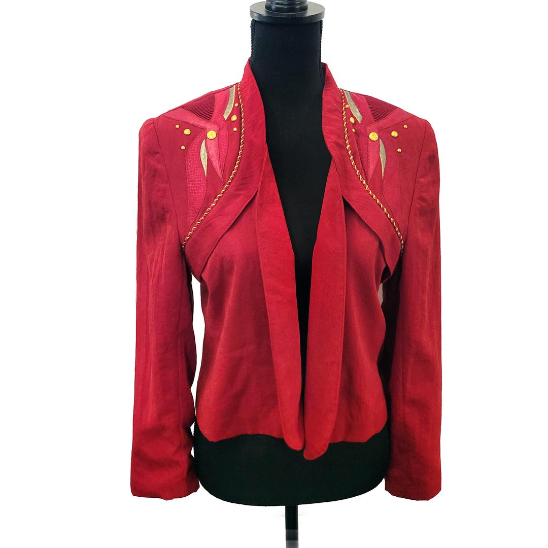 Retro Red Vintage 1980s Jacket - Etsy