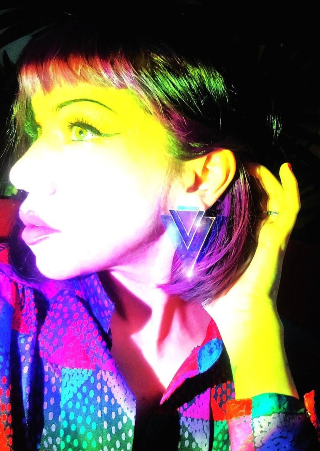 1980s Holographic Vaporwave Prism Earrings - Etsy
