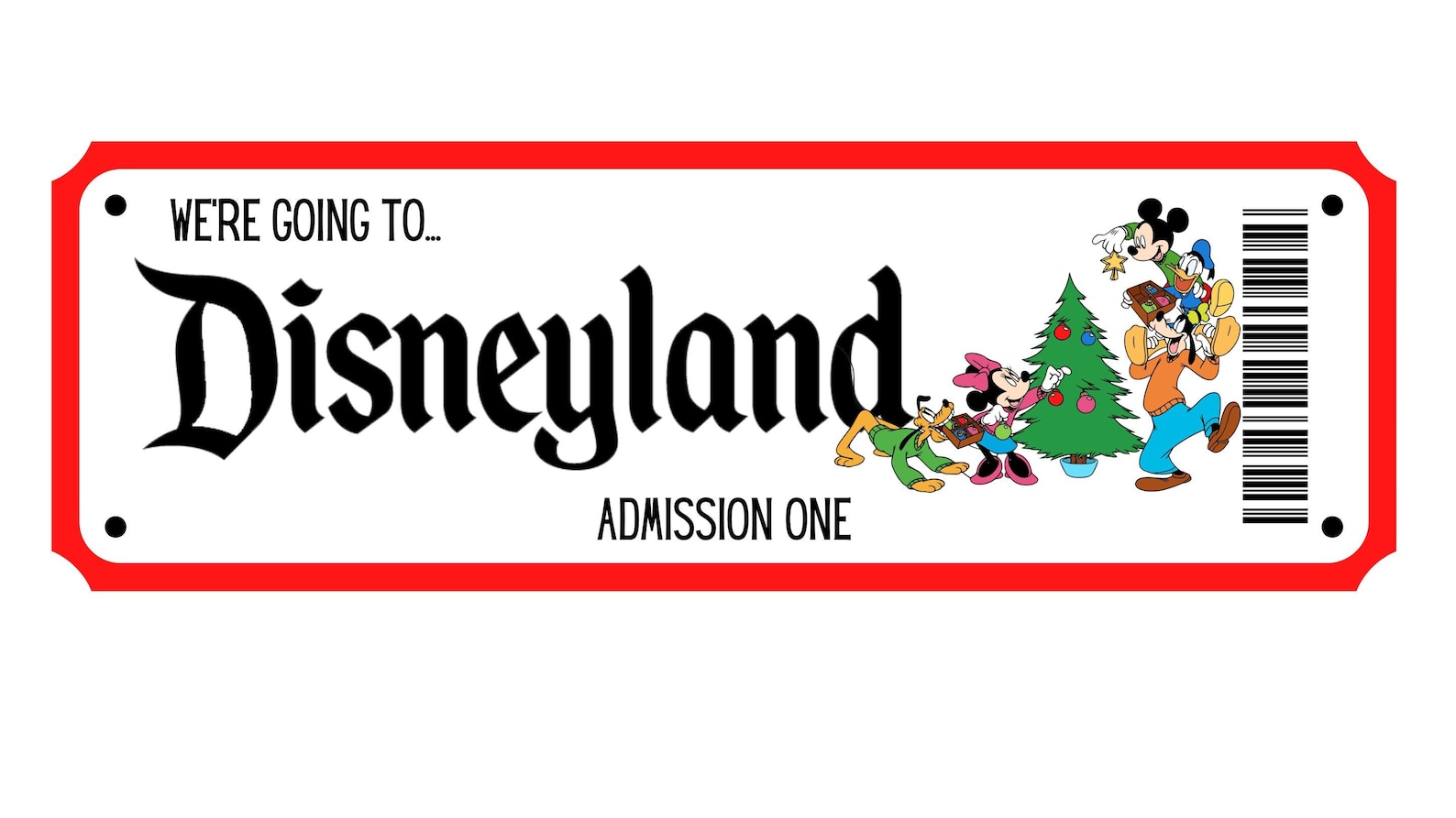 Christmas Disneyland Ticket - Etsy