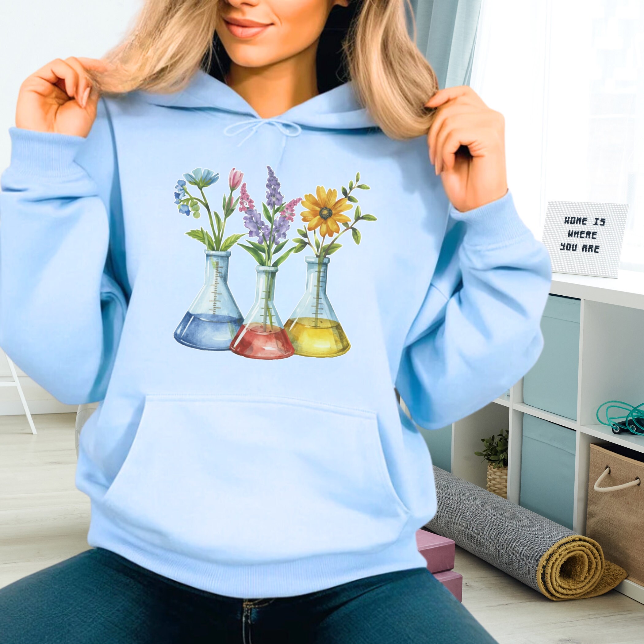 Laboratory Beakers Wildflowers Sweatshirt Lab Tech Shirt Scientist ...