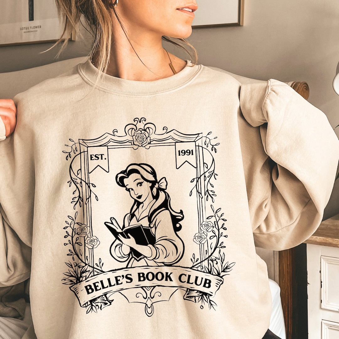 Belle's Book Club Sweatshirt Princess Belle Book Shop T Shirt Bookish ...