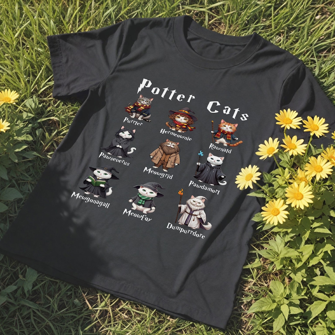Potter Cats Shirt Funny Cute Magical Cats Sweatshirt Gift for Cat ...