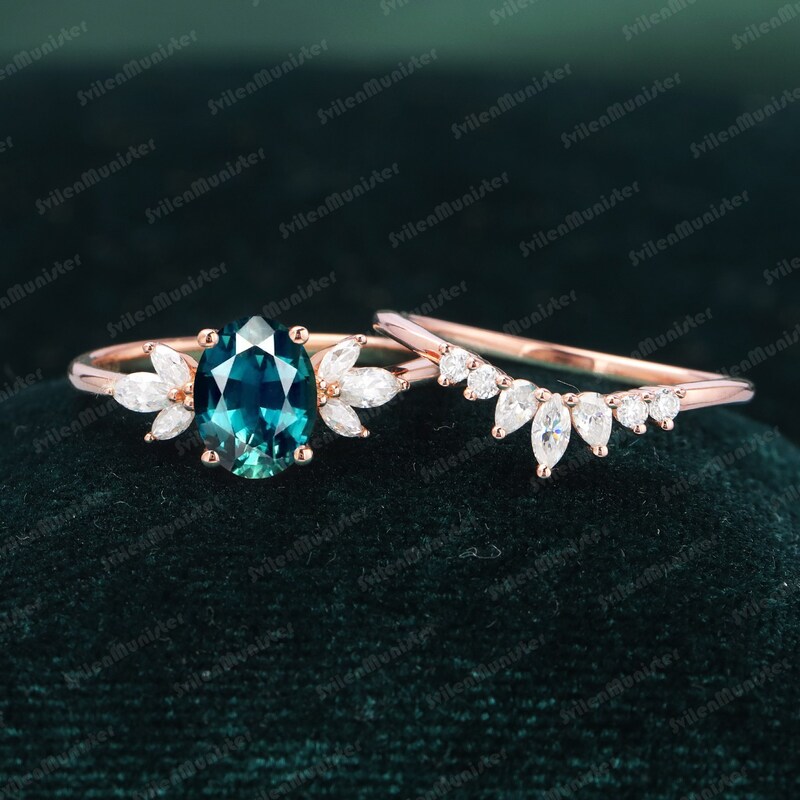 Teal Diamond Ring - Etsy