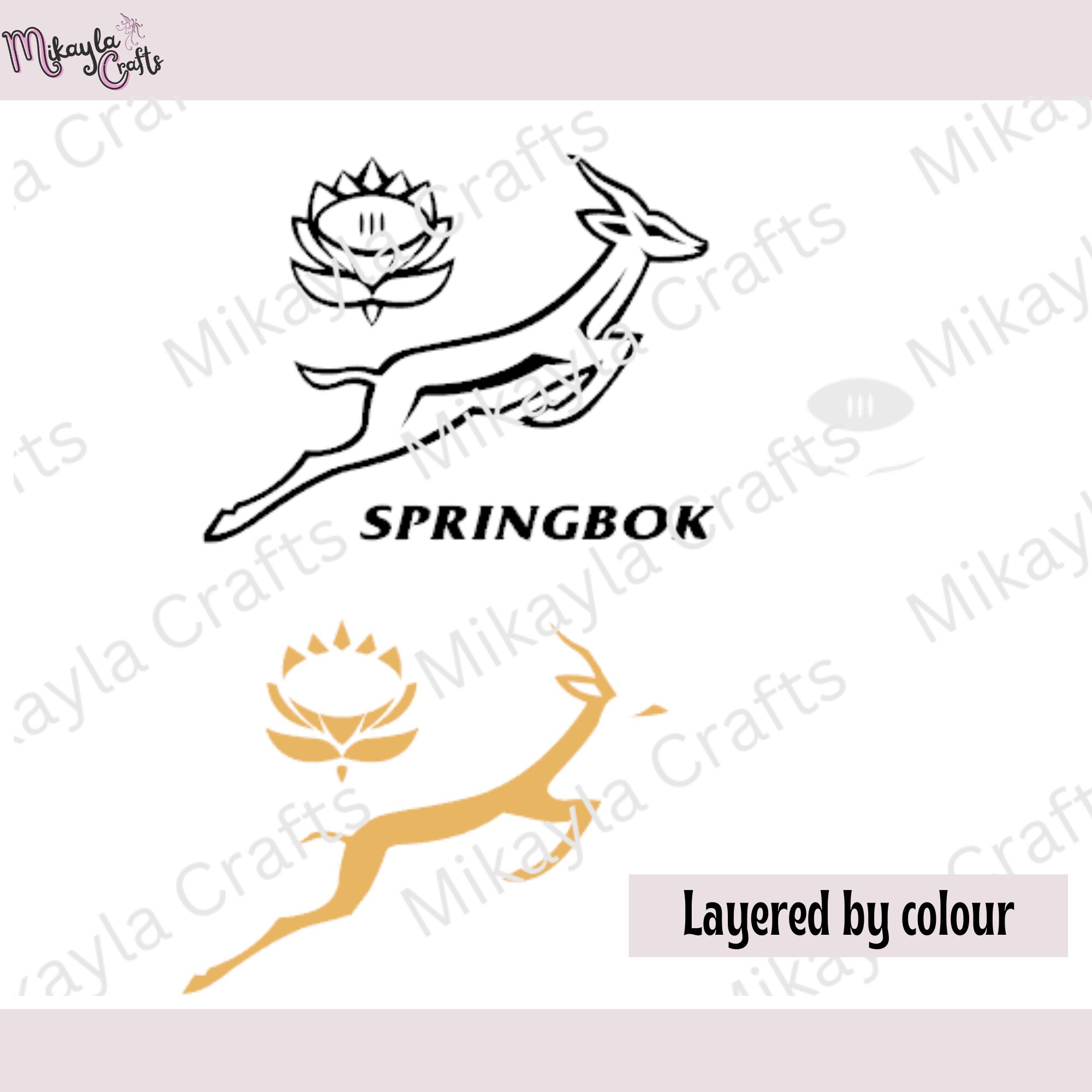 Springbok Logo Rugby SVG, Layered Design, Cricut Cut File, Silhouette ...