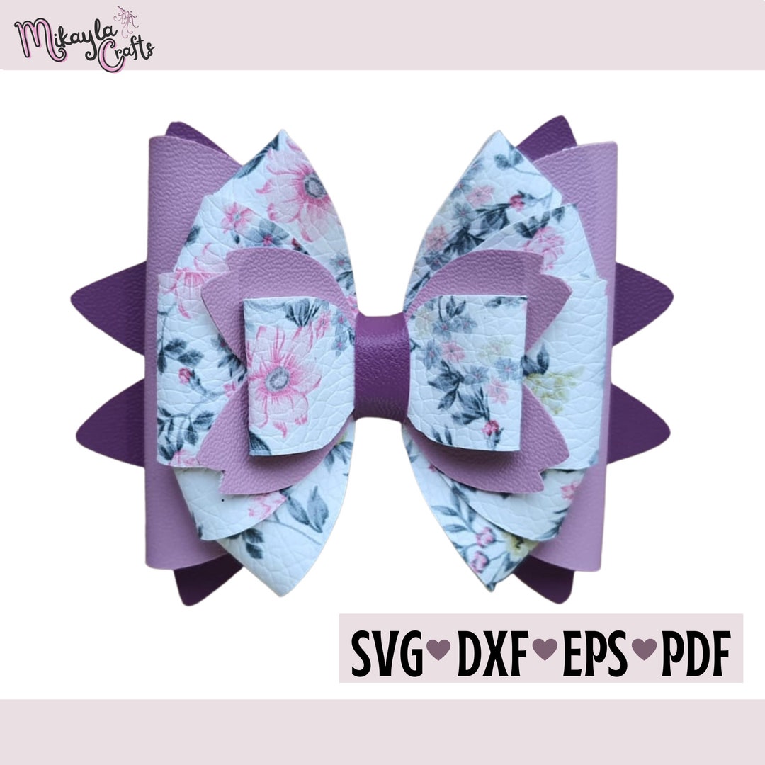 Hair Bow SVG Template, Hair Bow PDF, DXF, Hair Bow Template, Silhouette ...
