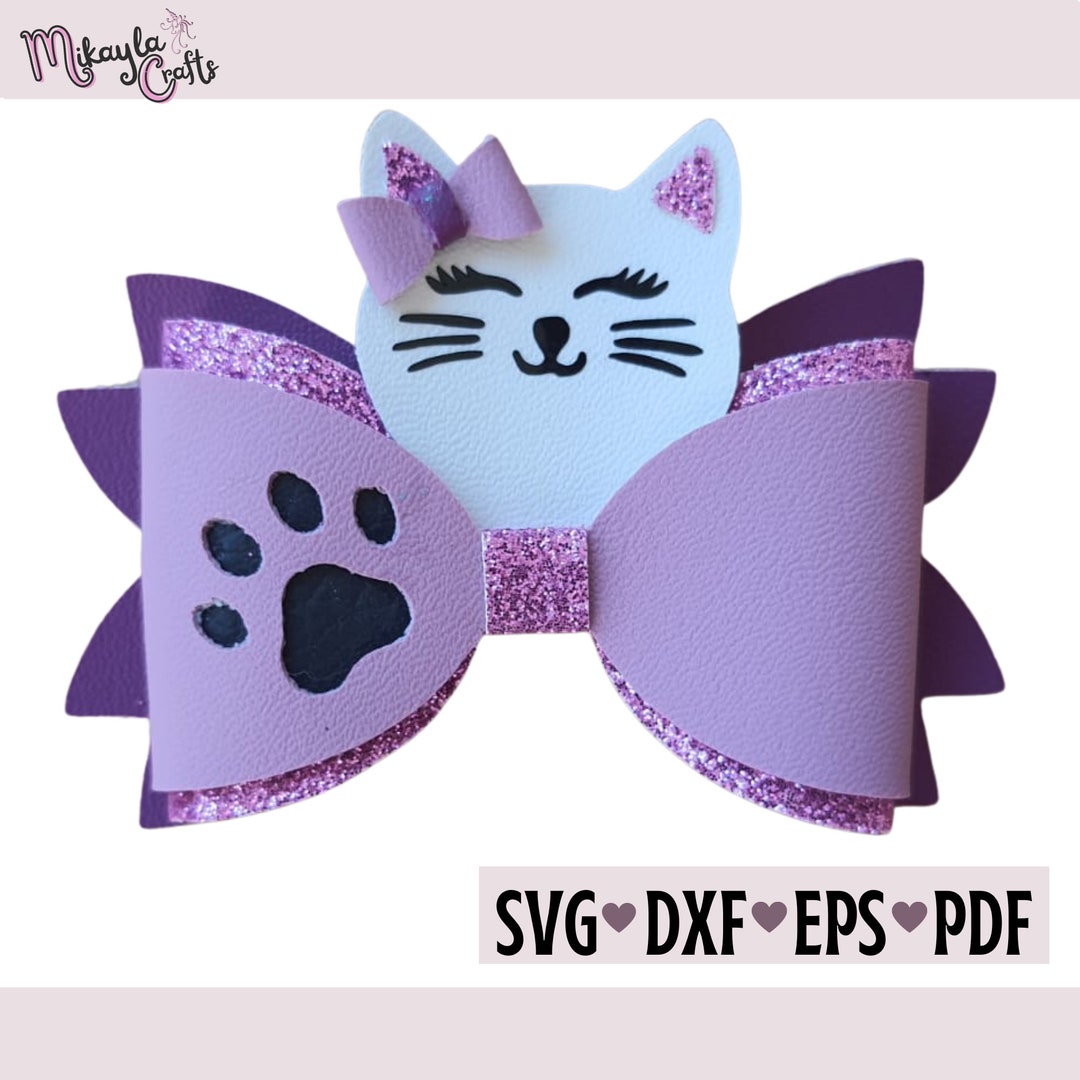 Cat Hair Bow SVG Template, Bow Template - Bow SVG, Silhouette Cut Files ...