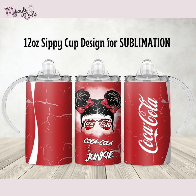 Coca Cola Sippy Cup Sublimation Design, 12oz Tumbler Wrap (digital ...