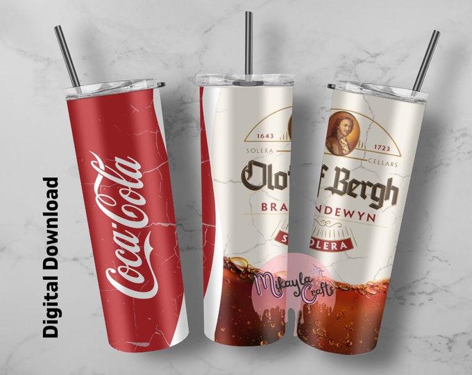 Olof Bergh Brandy & Coke Tumbler Wrap: 20oz Sublimation Design (digital ...