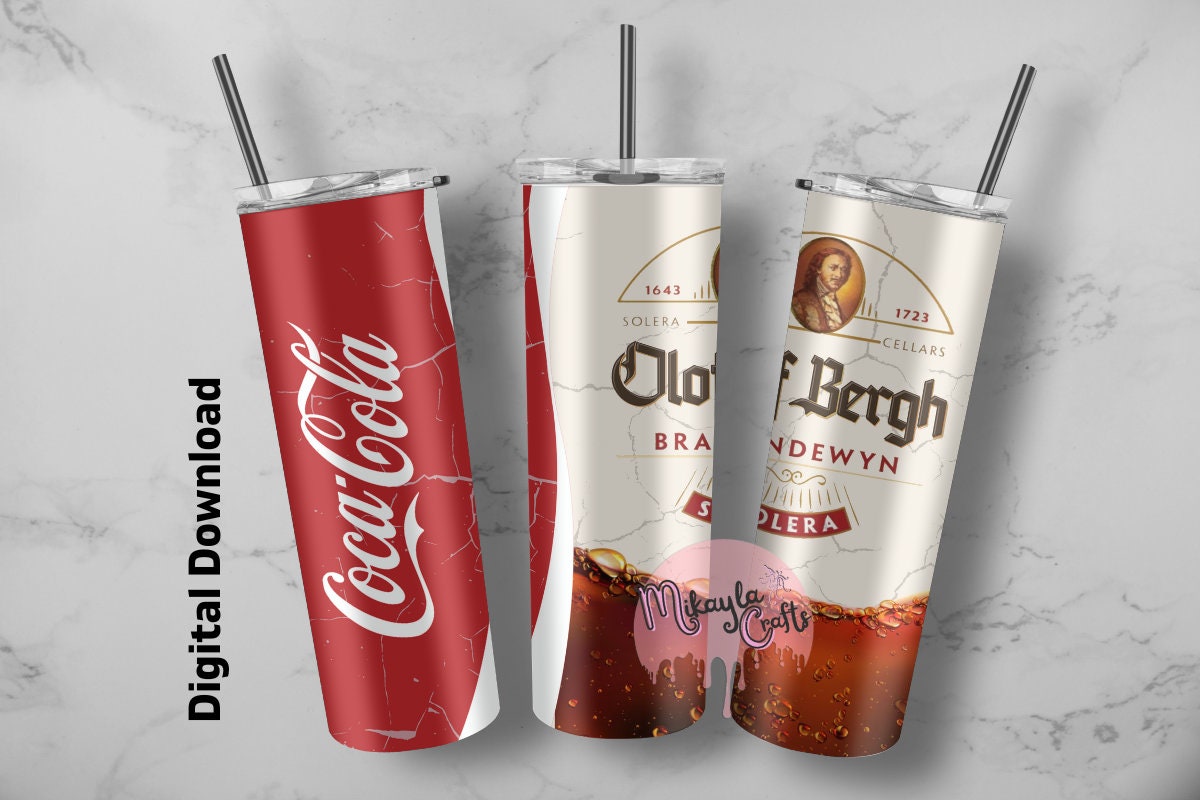 Olof Bergh Brandy & Coke Tumbler Wrap: 20oz Sublimation Design (digital ...