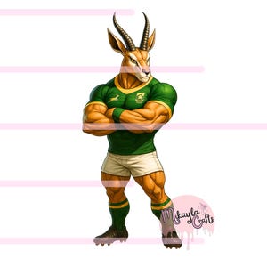 Animated Rugby PNG, South Africa Rugby Supporter Sublimation Print - Etsy