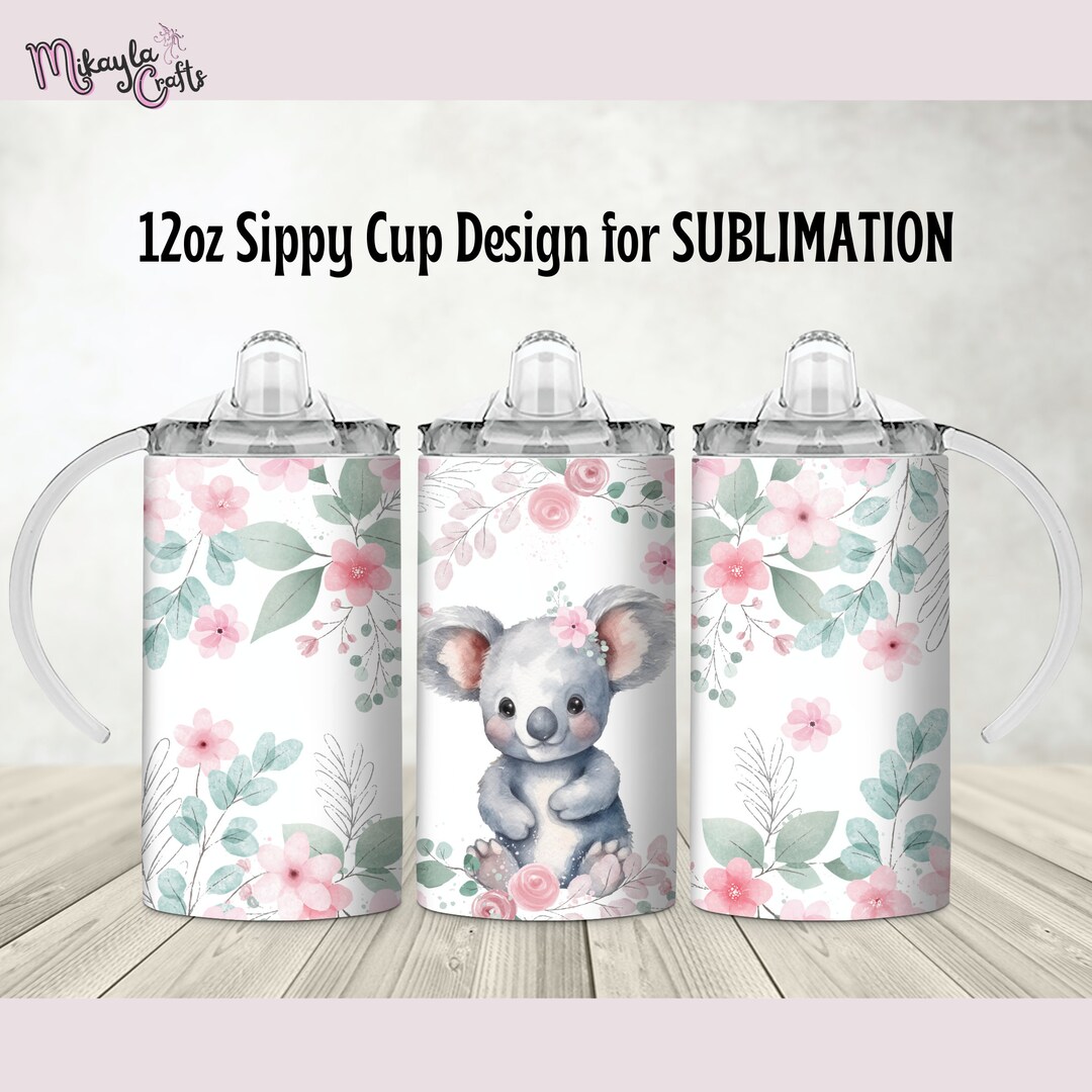Floral Koala 12oz Sippy Cup Sublimation Design (digital Download) - Etsy