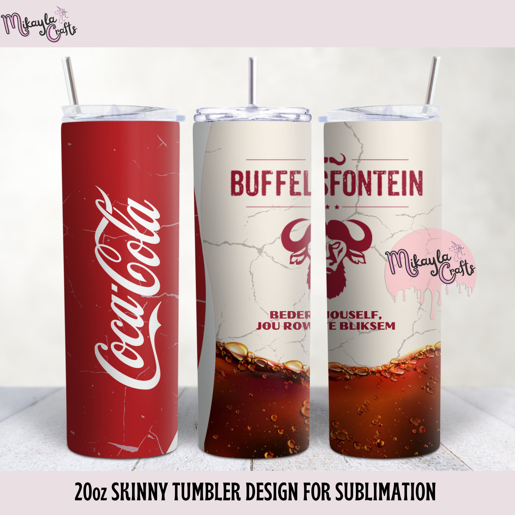 Buffelsfontein Brandy and Coke 20oz Tumbler Wrap, Sublimation Template ...