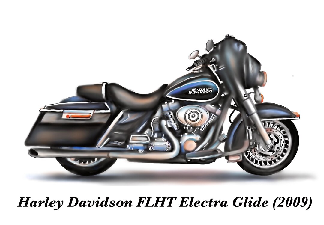 Drawing/illustration Vintage Classic Motorbike, HD Electra Glide ...