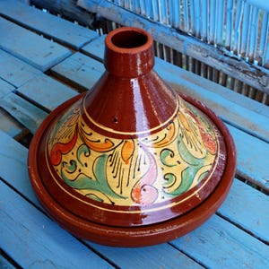 Handcrafted Moroccan Tagine | Classic Brown Ceramic | Hand-painted ...