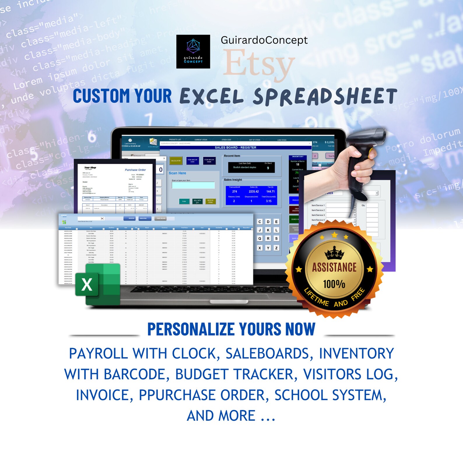 Custom MS Excel Spreadsheet Templates With Your Logo, Customized ...