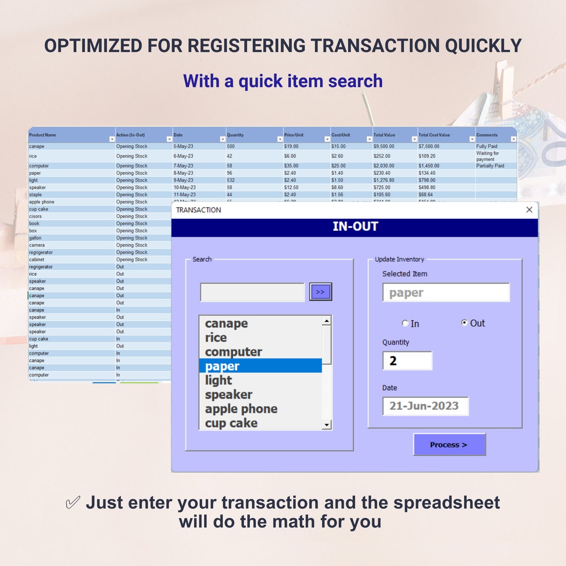 Stock Inventory Spreadsheet Template: Small Business Sales Manager (MS ...