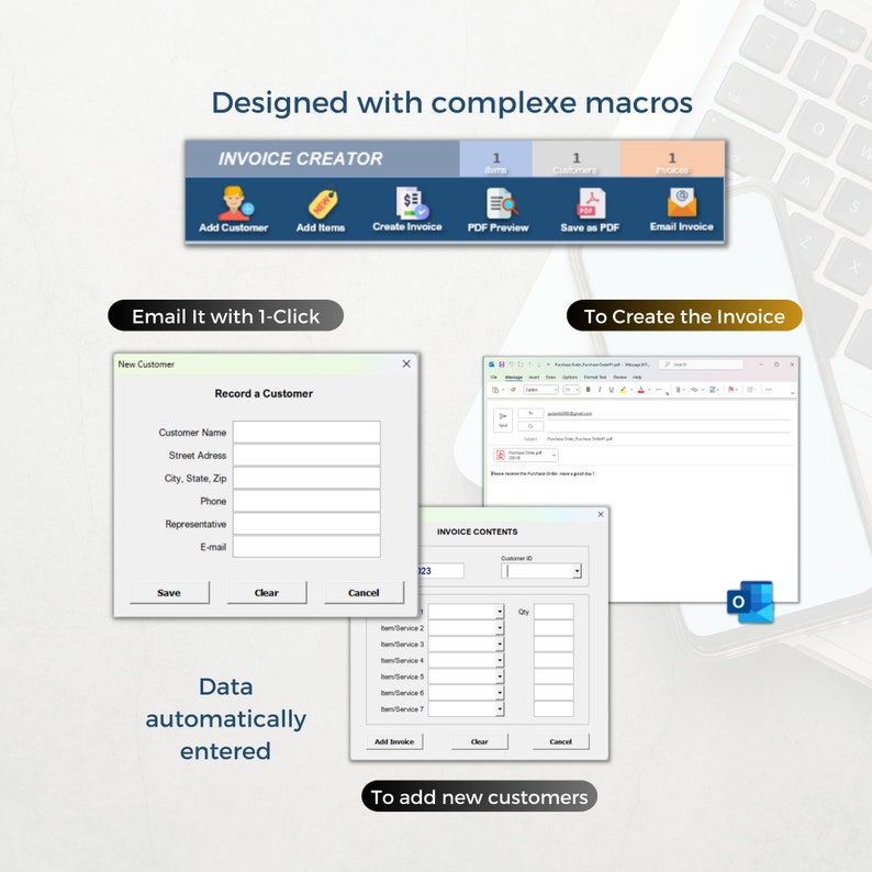 Invoice Creator Manager, Invoice Tracker Spreadsheet, Invoice Template Editable, Invoice PDF ...