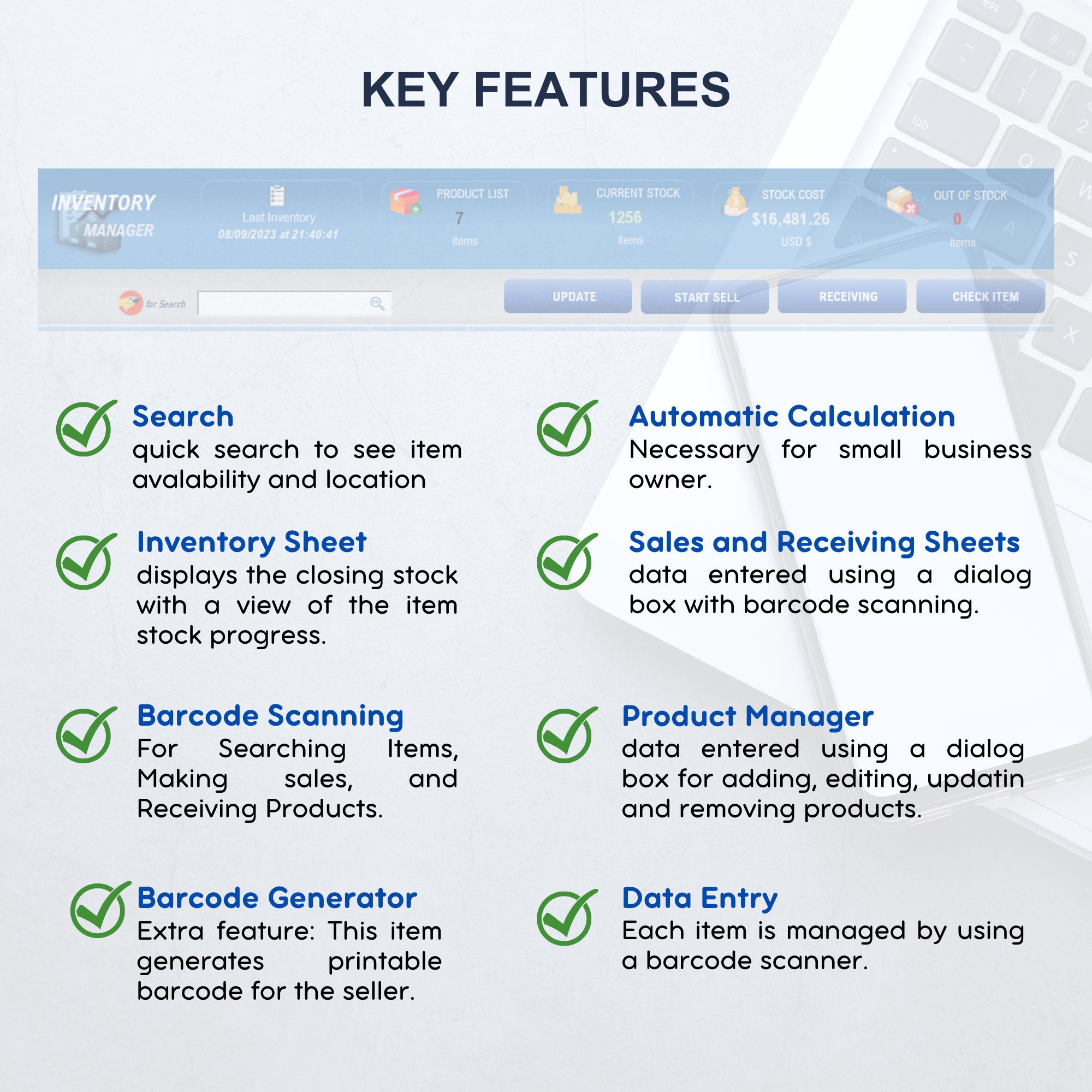 Inventory Tracker Spreadsheet: Barcode Sales, Parts Shop Management ...