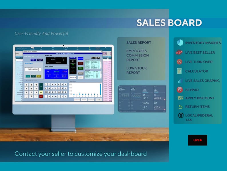 Digital Sales Board With RFID Reading and Barcode Scanner, Excel ...
