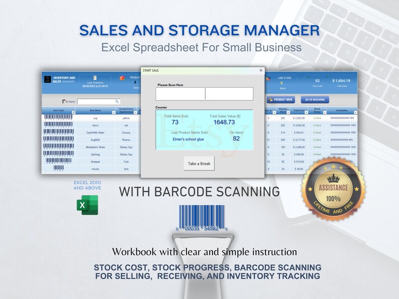 Barcode Scanner Inventory Management: Excel Template for Small Business ...