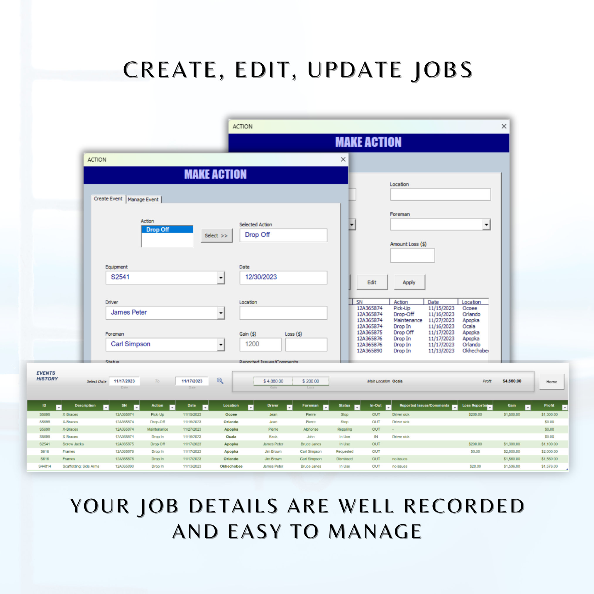 Equipment Manager, Excel Inventory Tracker, Load Manager for Masonry ...