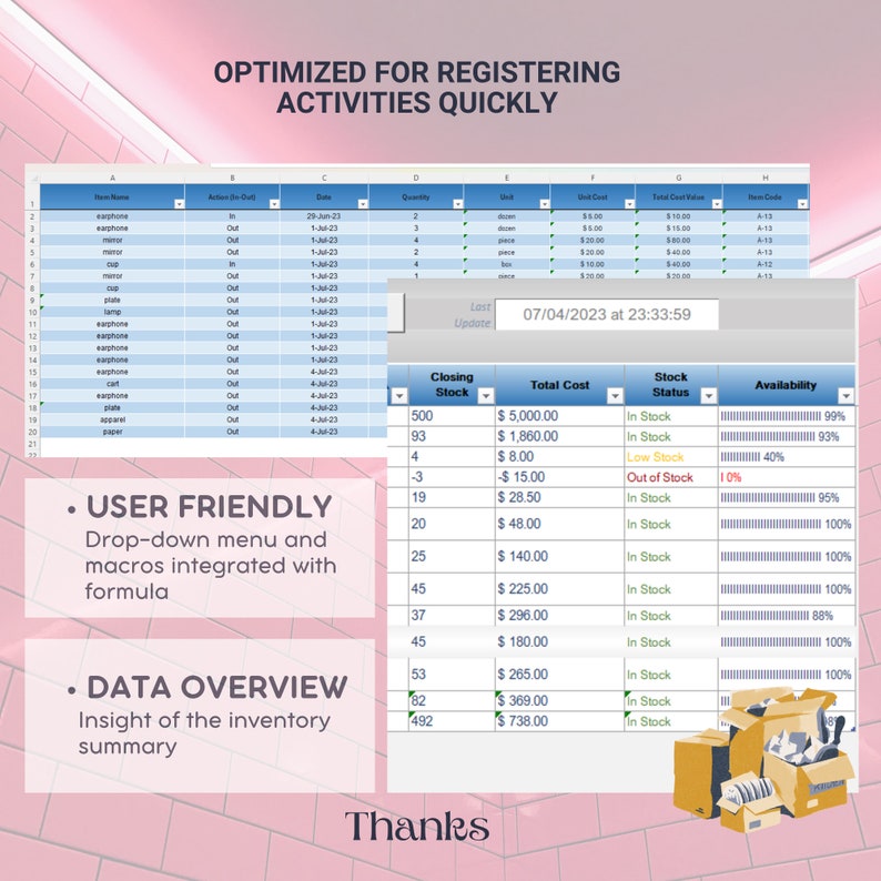 Small Business Inventory Tracker: Excel Spreadsheet Template - Etsy
