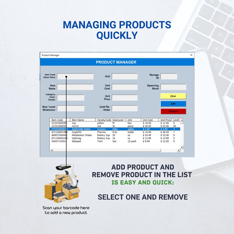 Barcode Scanner Inventory Management: Excel Template for Small Business ...
