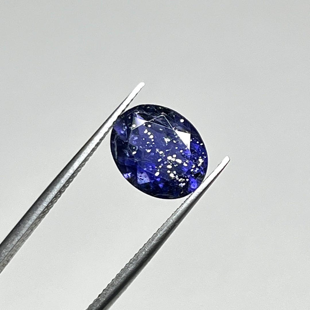 Royal Blue Sparkling Iolite Sunstone | 2.25 Ct Oval Cut Faceted Loose ...
